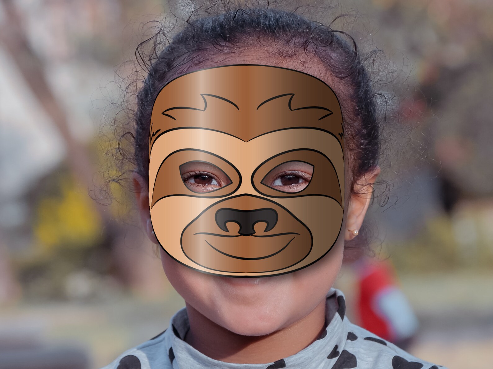 Sloth Mask Printable, Paper DIY for Kids and Adults. PDF Template ...