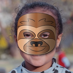 Sloth Mask Printable, Paper DIY for Kids and Adults. PDF Template ...