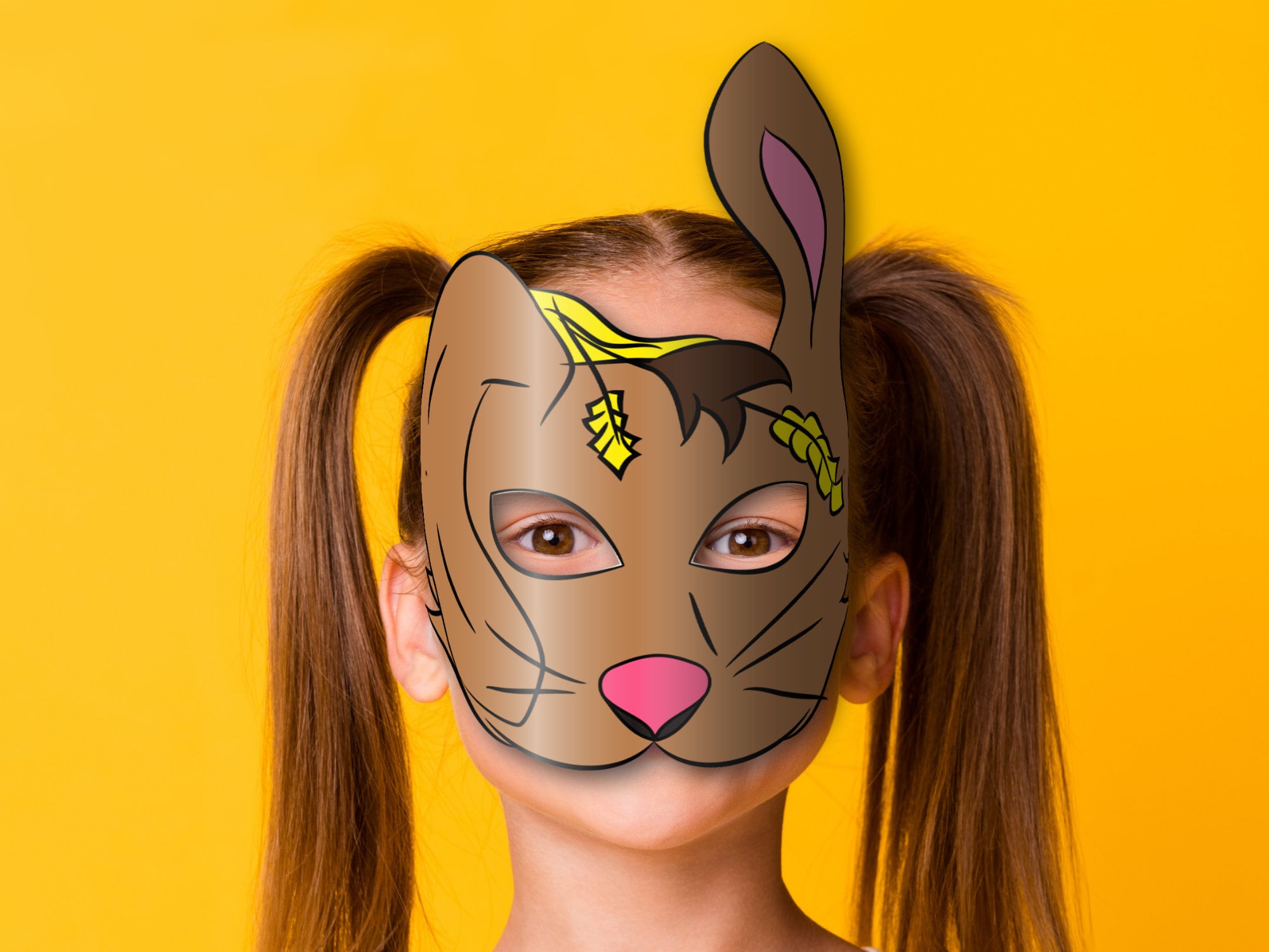 March Hare Mask Printable alice in Wonderland, Paper DIY for Kids and ...