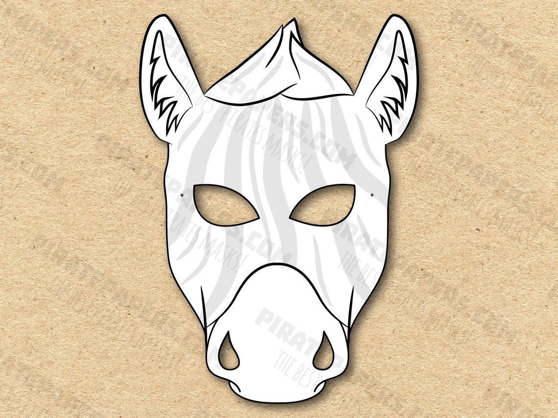 African Animals Masks Printable Coloring, Elephant, Giraffe, Hippo ...