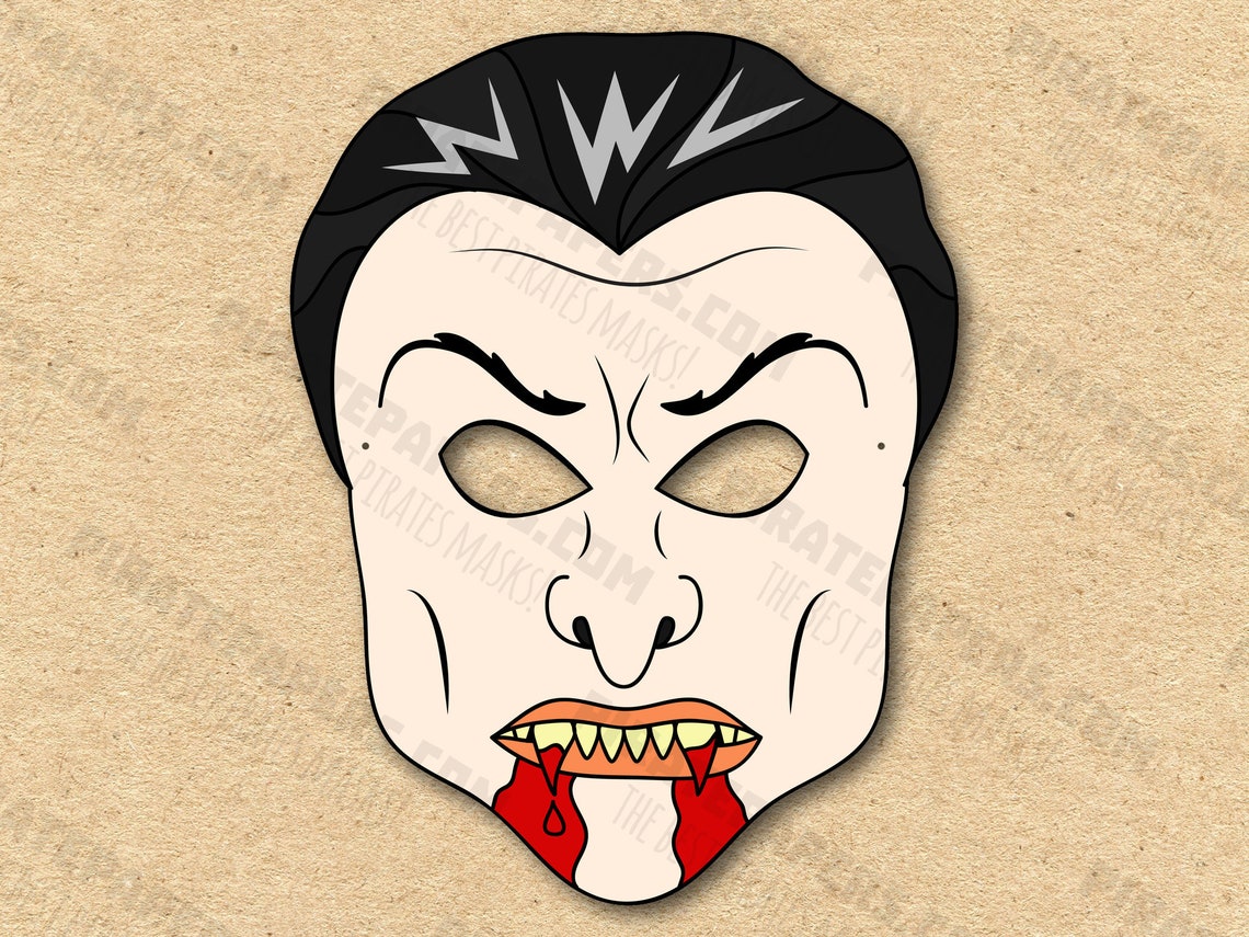 Dracula Mask Printable, Paper DIY for Kids and Adults. PDF Template ...