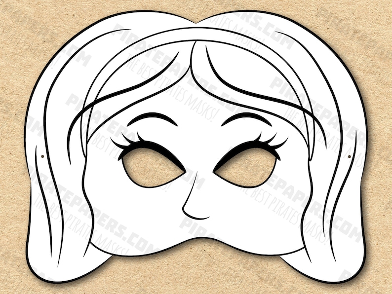 Alice Masks Printable Color + Coloring (alice in Wonderland), Paper DIY ...