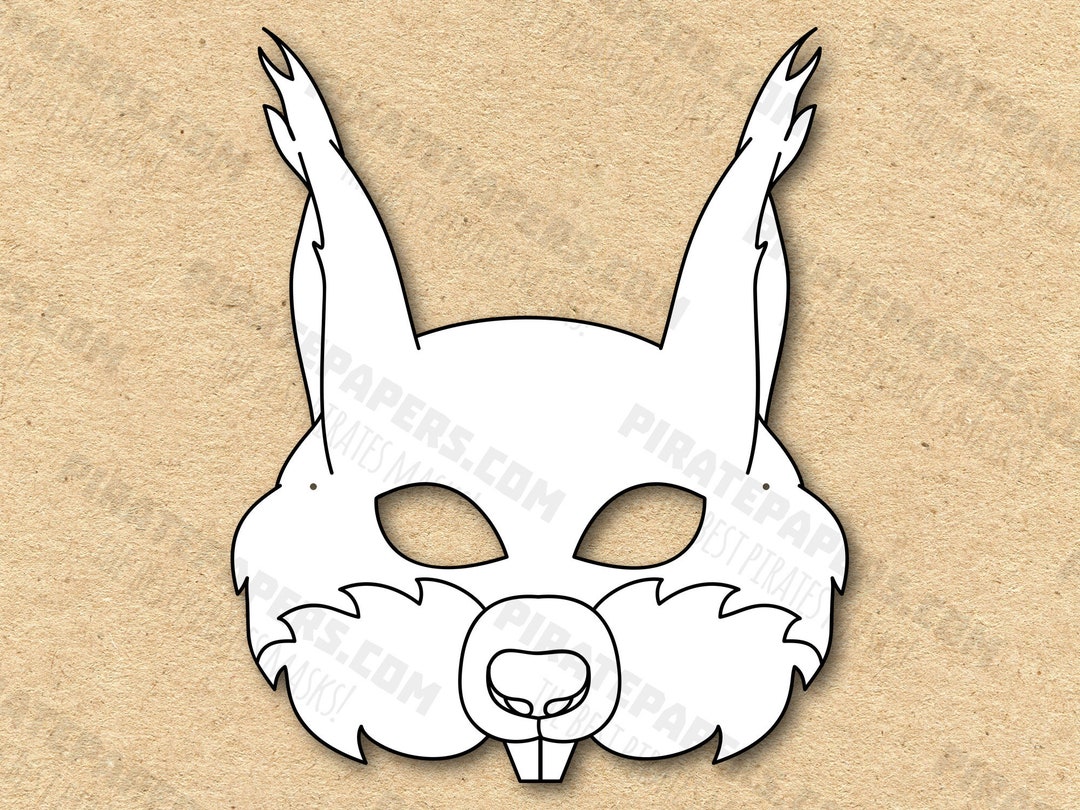 Squirrel Mask Printable Coloring, Paper DIY for Kids and Adults. PDF ...
