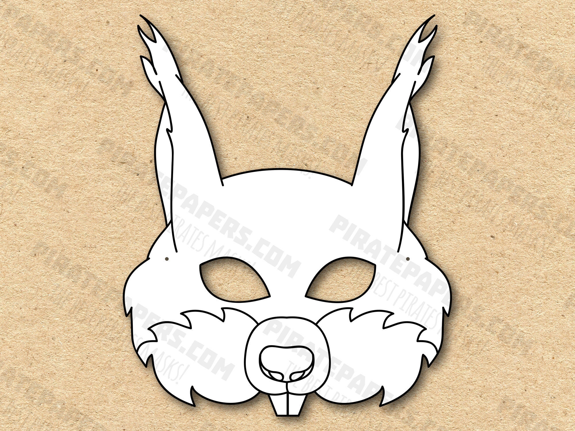 Squirrel Mask Printable Coloring, Paper DIY for Kids and Adults. PDF ...
