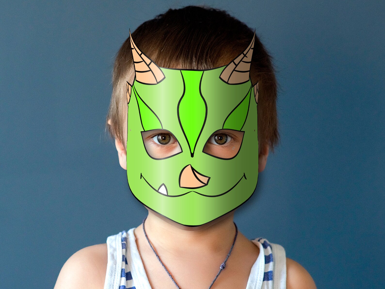 Baby Dragon Mask Printable, Paper DIY for Kids and Adults. PDF Template ...