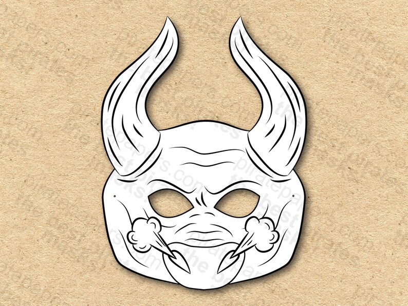 Minotaur Masks Printable Color Coloring Paper DIY for Kids - Etsy