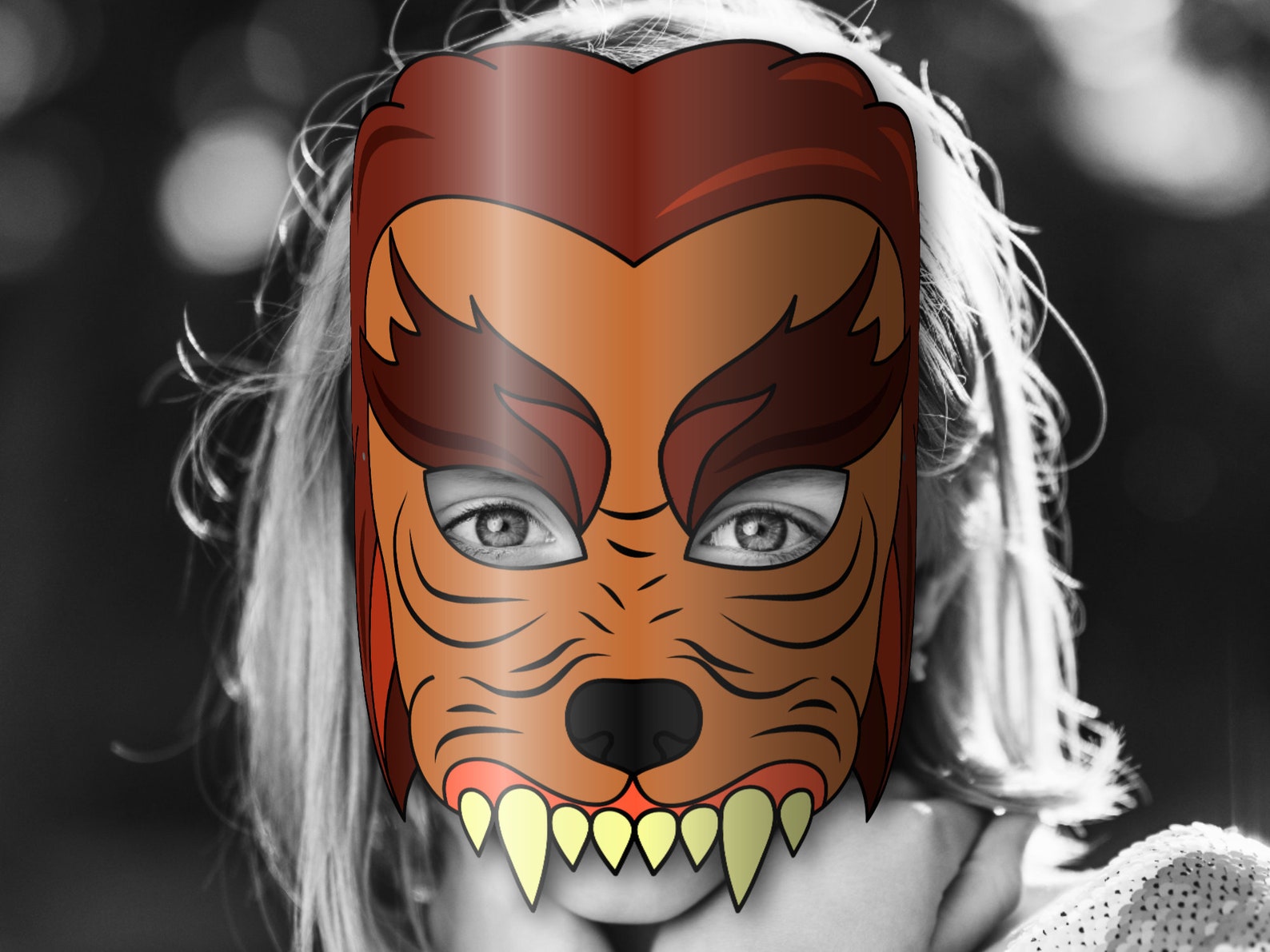 Werewolf Mask Printable Paper DIY for Kids and Adults. PDF - Etsy