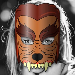 Werewolf Mask Printable Paper DIY for Kids and Adults. PDF - Etsy