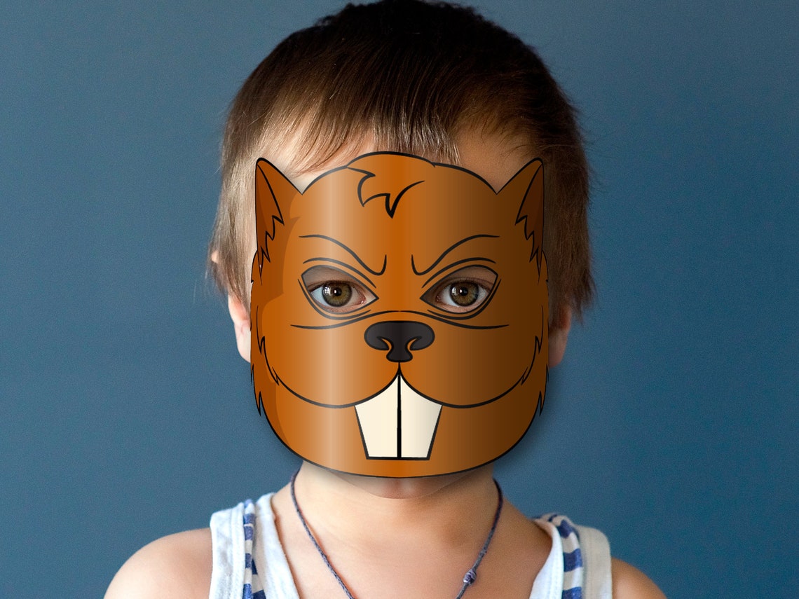 Beaver Mask Printable, Paper DIY for Kids and Adults. PDF Template ...