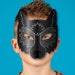 Black Wolf Mask Printable, Paper DIY for Kids and Adults. PDF Template ...