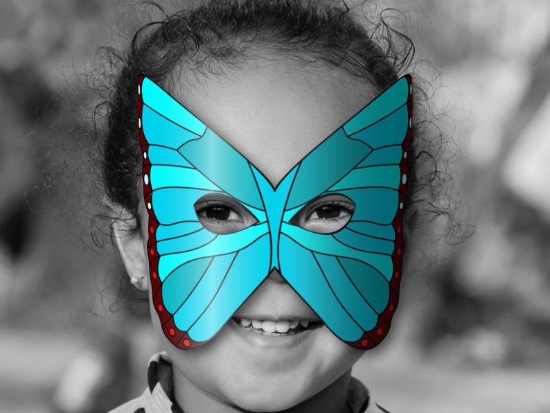 Butterfly Mask Printable Blue Morpho Paper DIY for Kids and - Etsy
