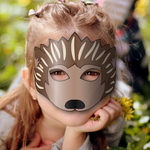 Hedgehog #2 Mask Printable, Paper DIY for Kids and Adults. PDF Template ...