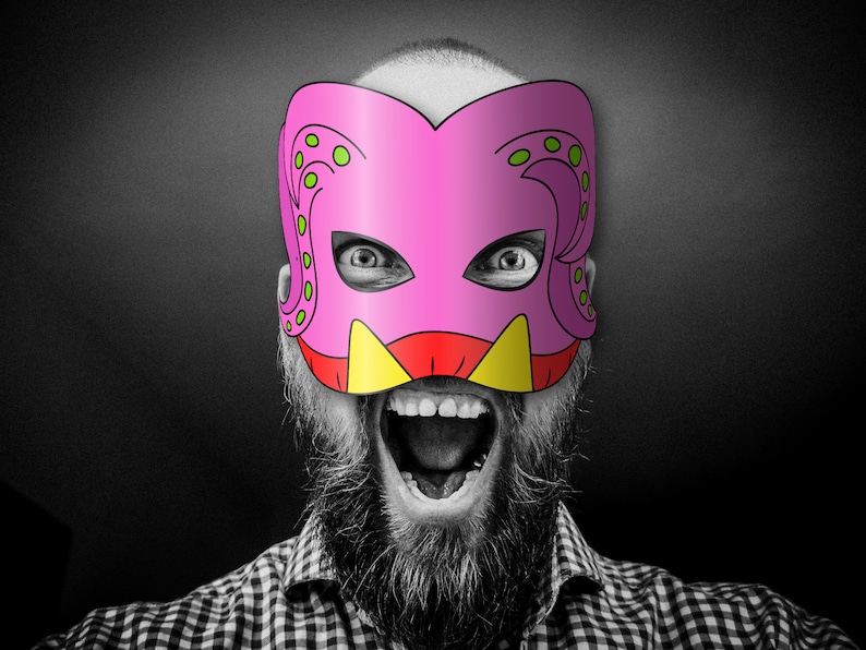 Monster 1 Mask Printable Paper DIY for Kids and Adults. PDF - Etsy