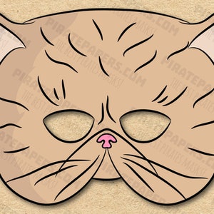 Cat Persian Mask Printable Breed, Paper DIY for Kids and Adults. PDF ...