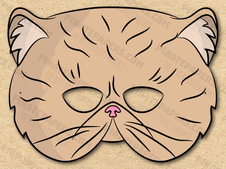 Cat Persian Mask Printable Breed, Paper DIY for Kids and Adults. PDF ...