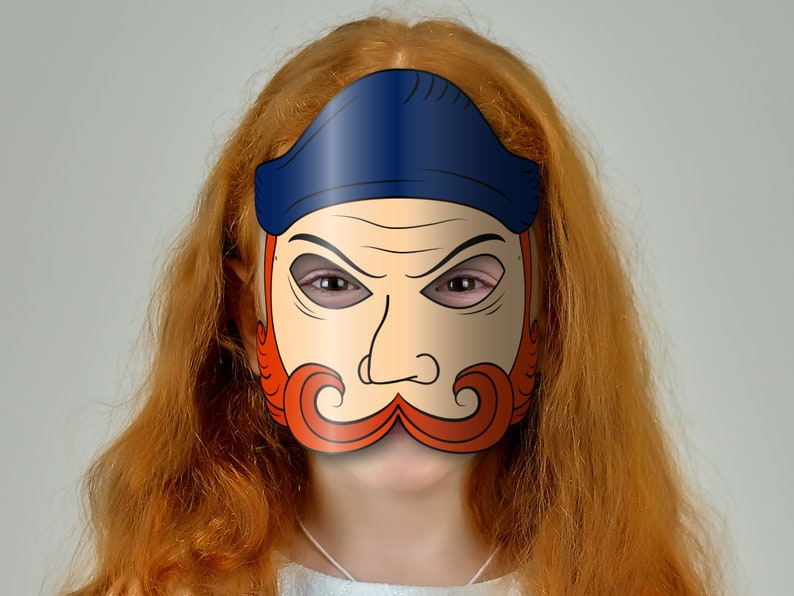 Pirate Henry Morgan Mask Printable, Paper DIY for Kids and Adults. PDF ...