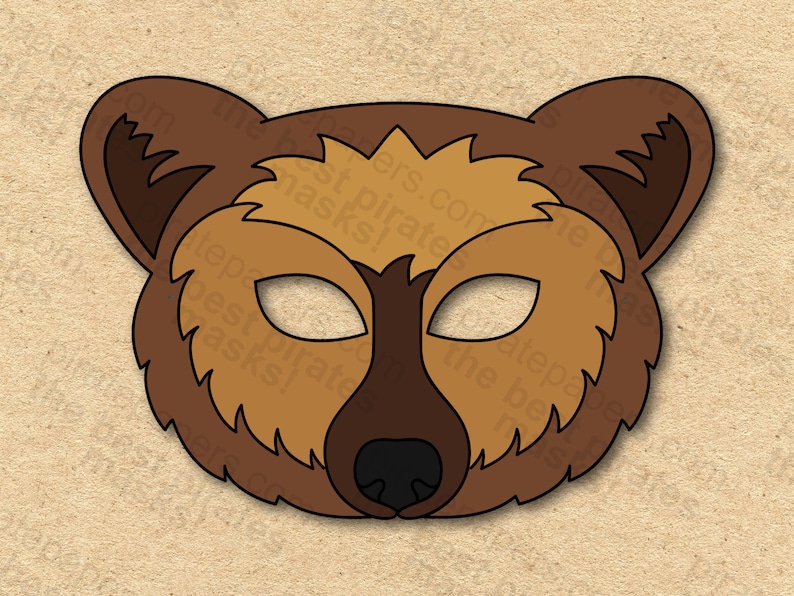 Bear Mask Printable Paper DIY for Kids and Adults. PDF - Etsy