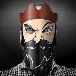 Pirate Blackbeard Mask Printable Paper DIY for Kids and - Etsy