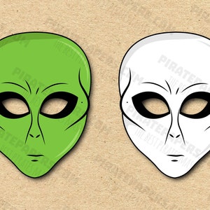 Alien Masks Printable Color + Coloring, Paper DIY for Kids and Adults ...