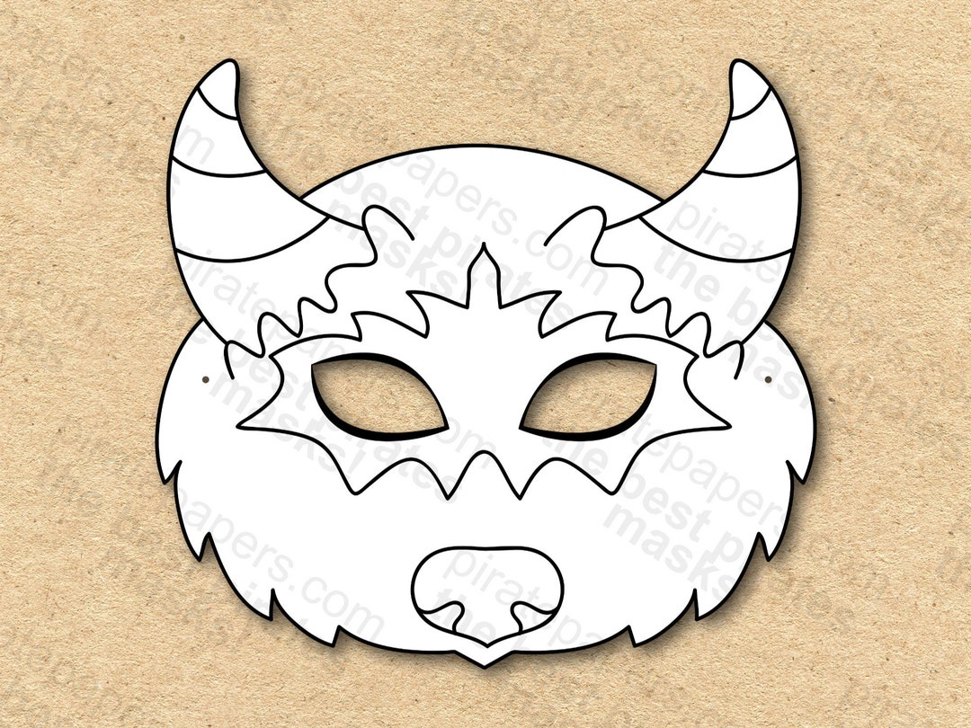 Monster 7 Mask Printable Coloring Paper DIY for Kids and - Etsy