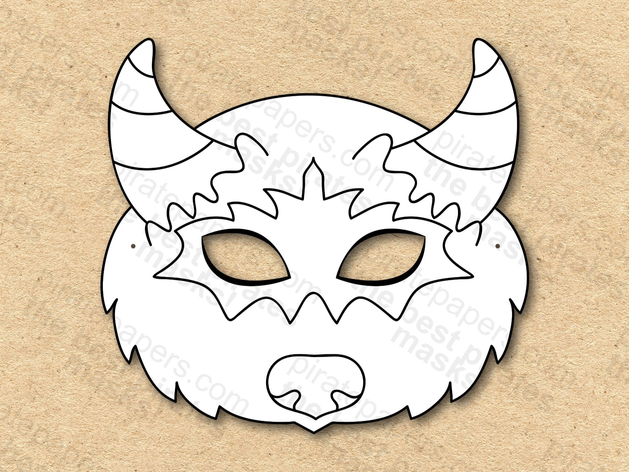 Monster 7 Mask Printable Coloring Paper DIY for Kids and - Etsy