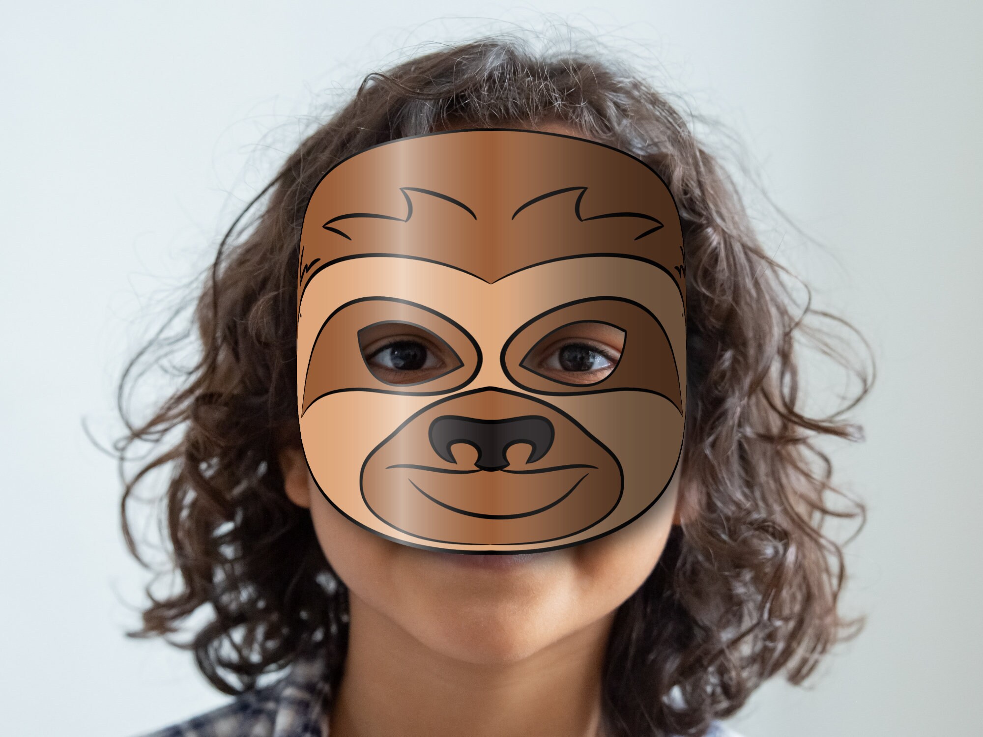 Sloth Mask Printable, Paper DIY for Kids and Adults. PDF Template ...