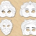 Fairy Tale Masks Printable Coloring, Cinderella, Prince, King, Queen ...