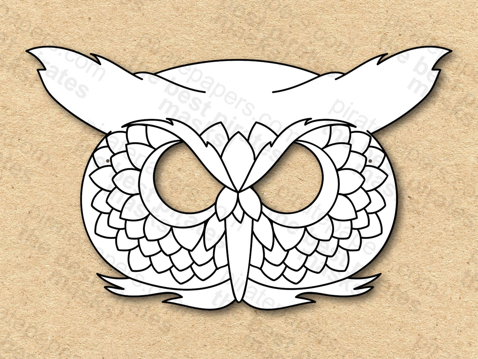 Owl Mask Printable Coloring Paper DIY for Kids and Adults. - Etsy