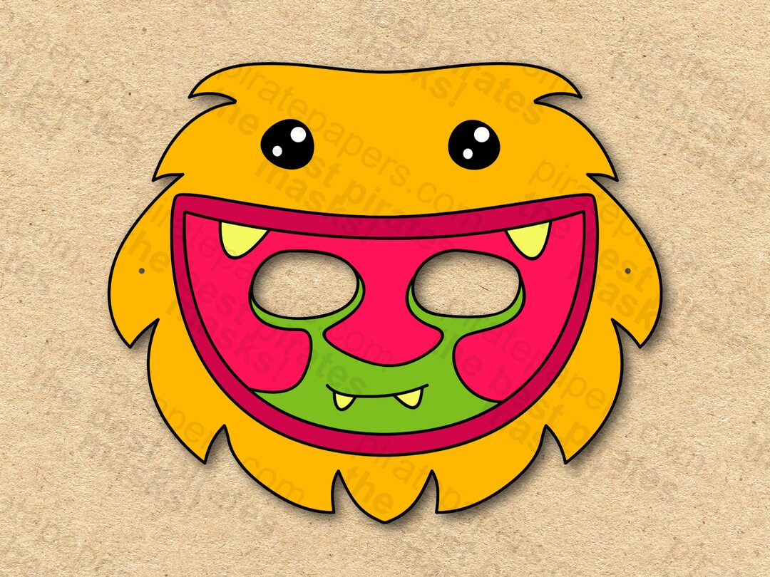 Monster 5 Mask Printable Paper DIY for Kids and Adults. PDF - Etsy