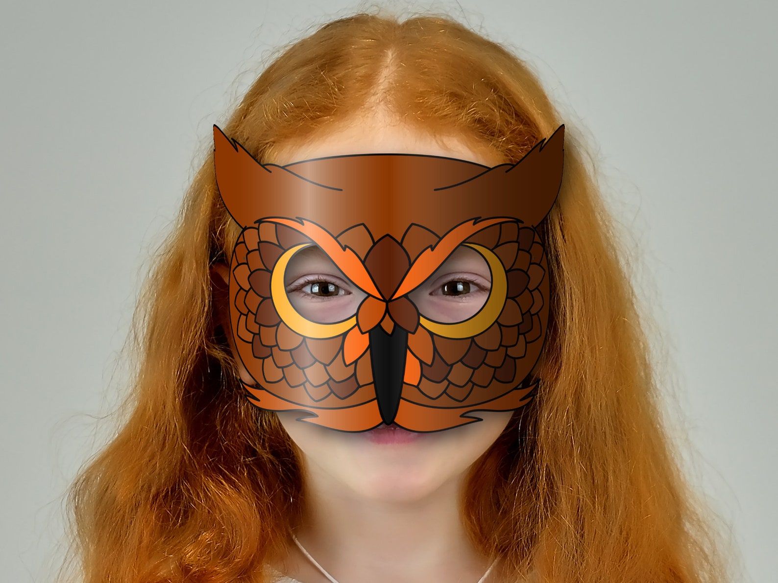 Owl Mask Printable, Paper DIY for Kids and Adults. PDF Template ...