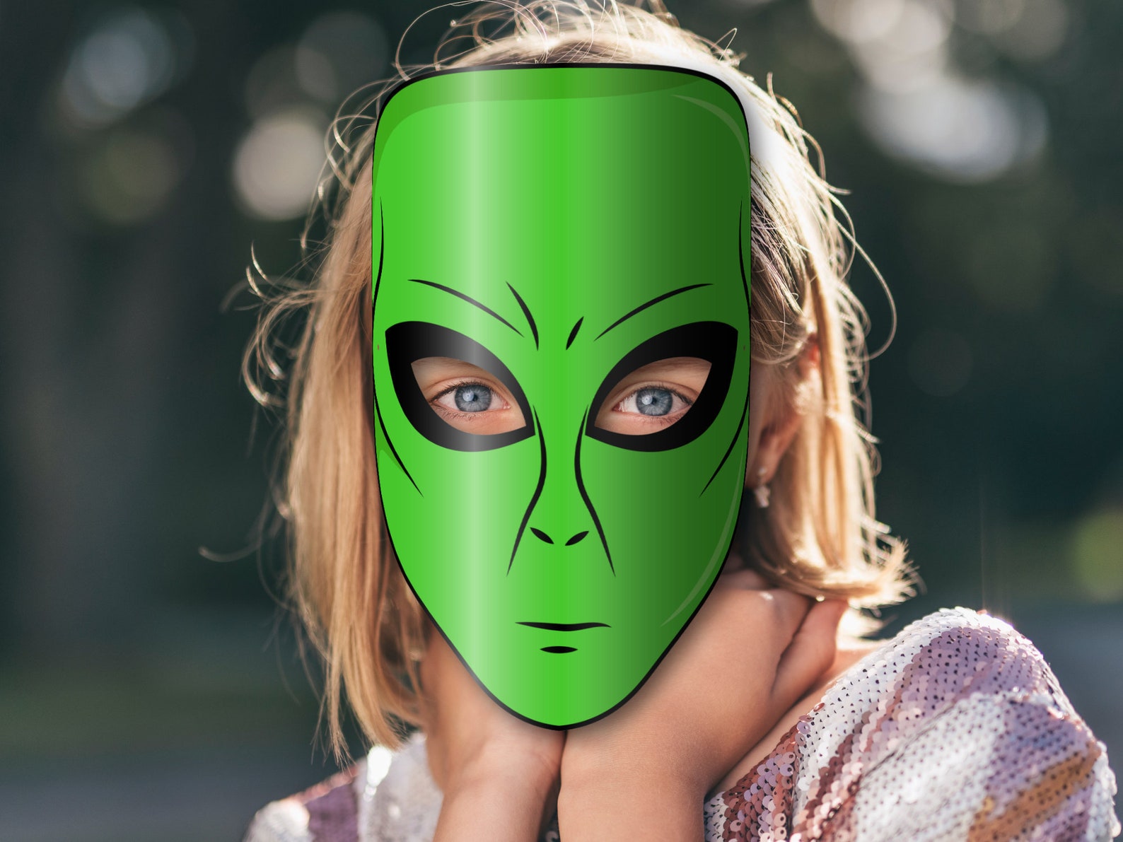 Alien Mask Printable, Paper DIY for Kids and Adults. PDF Template ...