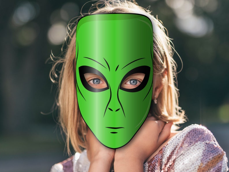 Alien Mask Printable, Paper DIY for Kids and Adults. PDF Template ...