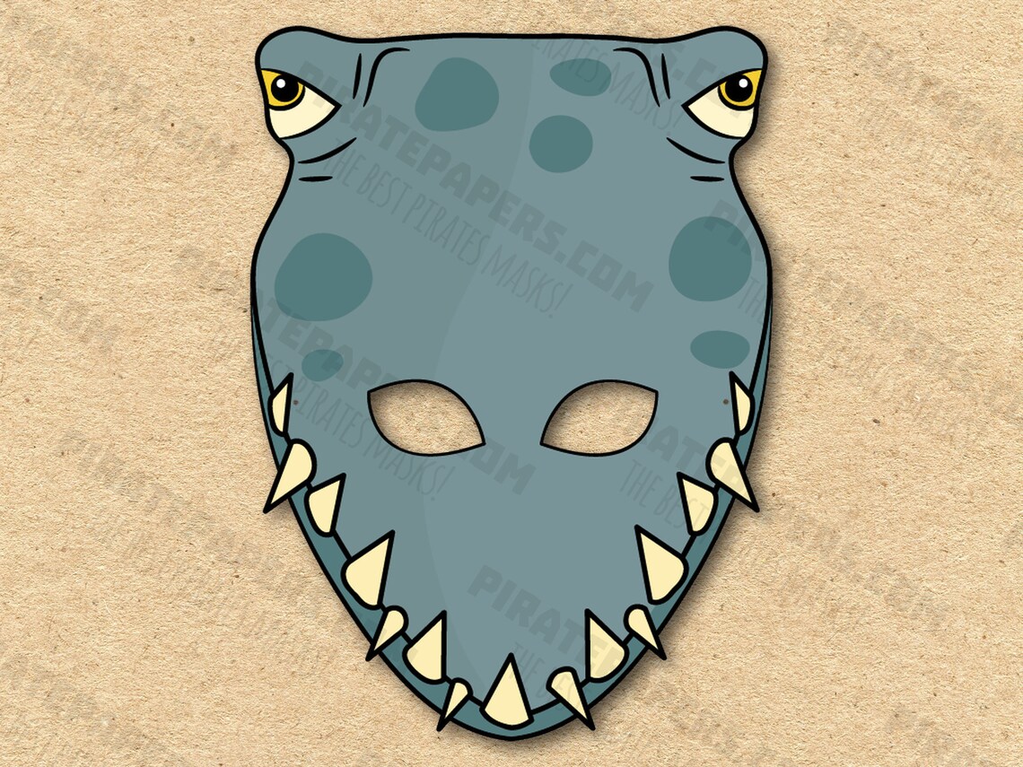 Dinosaur Liopleurodon Mask Printable, Paper DIY for Kids and Adults ...