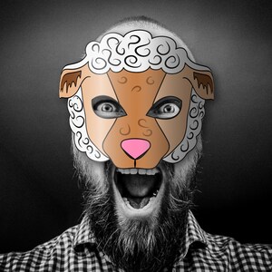 Sheep Mask Printable Paper DIY for Kids and Adults. PDF - Etsy