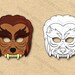 Werewolf Masks Printable Color Coloring, Paper DIY for Kids and Adults ...