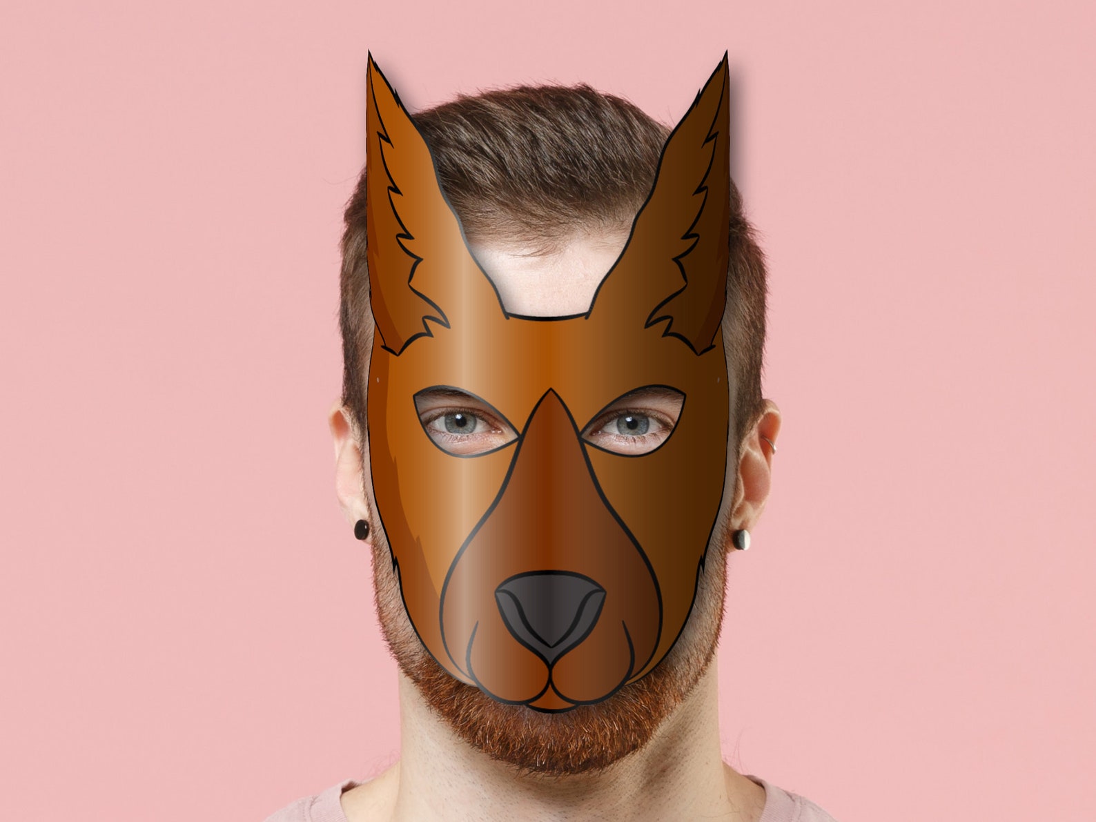 Kangaroo Mask Printable, Paper DIY for Kids and Adults. PDF Template ...