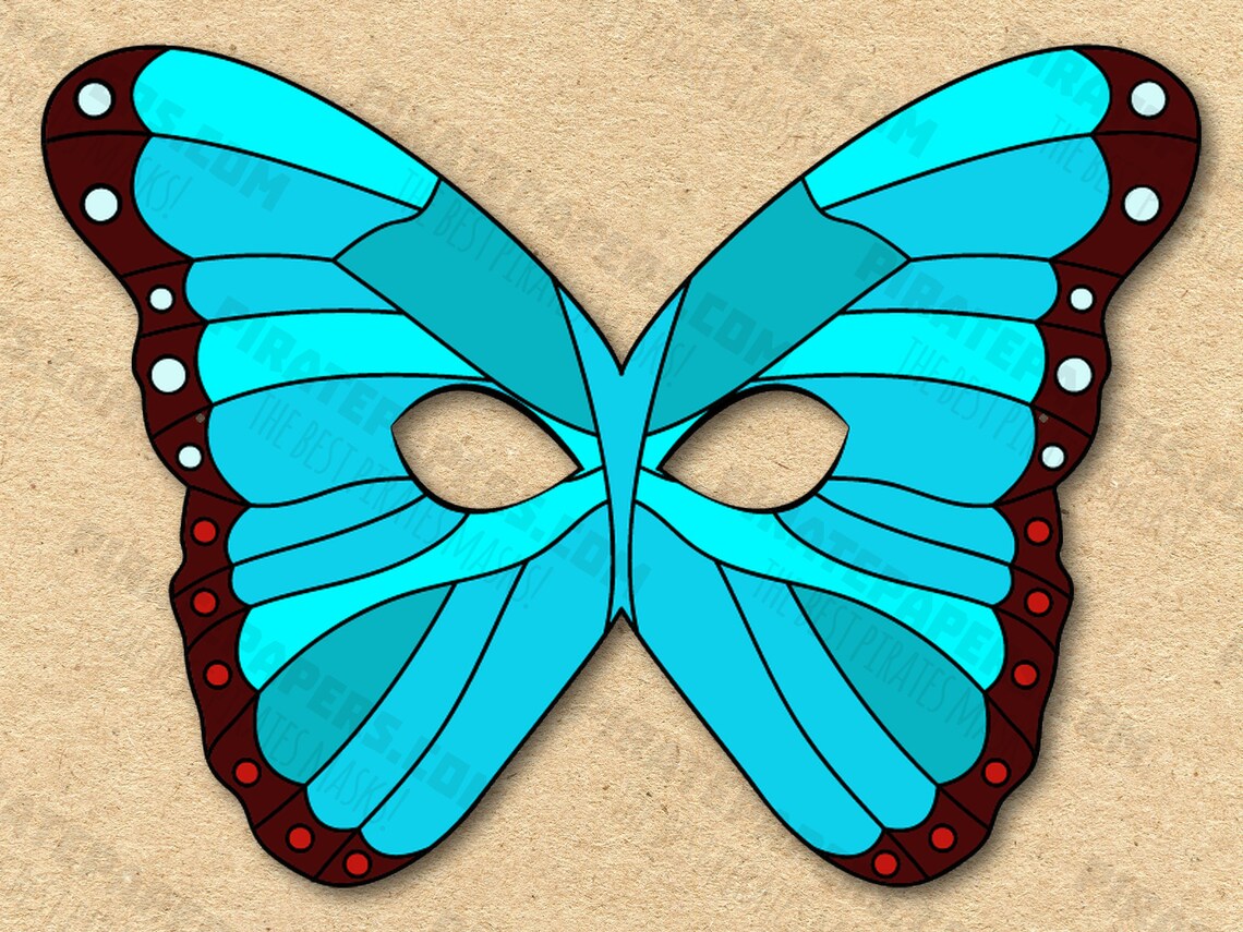 Butterfly Mask Printable Blue Morpho, Paper DIY for Kids and Adults ...