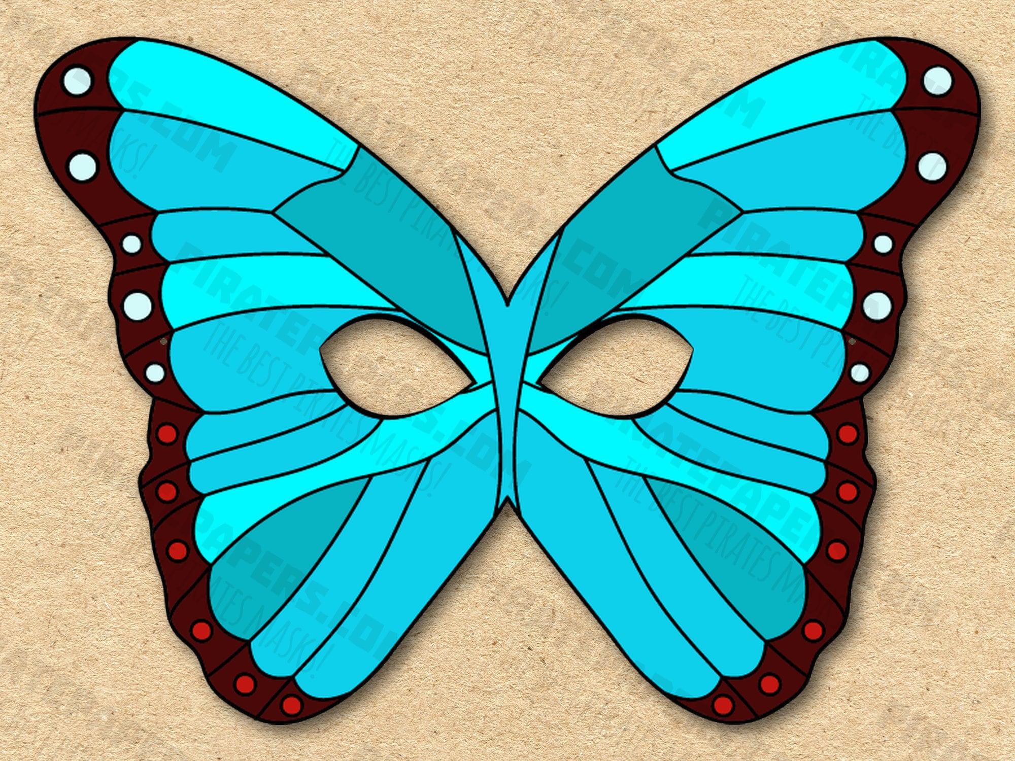 Butterfly Mask Printable Blue Morpho, Paper DIY for Kids and Adults ...