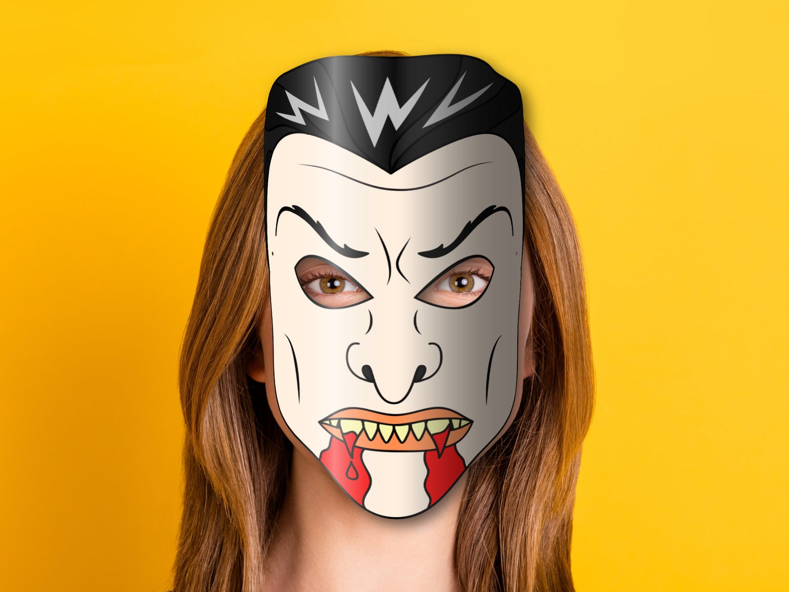 Dracula Mask Printable, Paper DIY for Kids and Adults. PDF Template ...