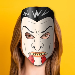 Dracula Mask Printable, Paper DIY for Kids and Adults. PDF Template ...