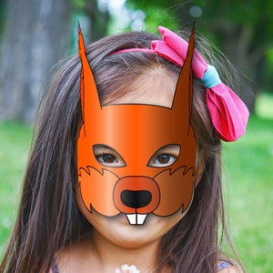 Squirrel Mask Printable, Paper DIY for Kids and Adults. PDF Template ...