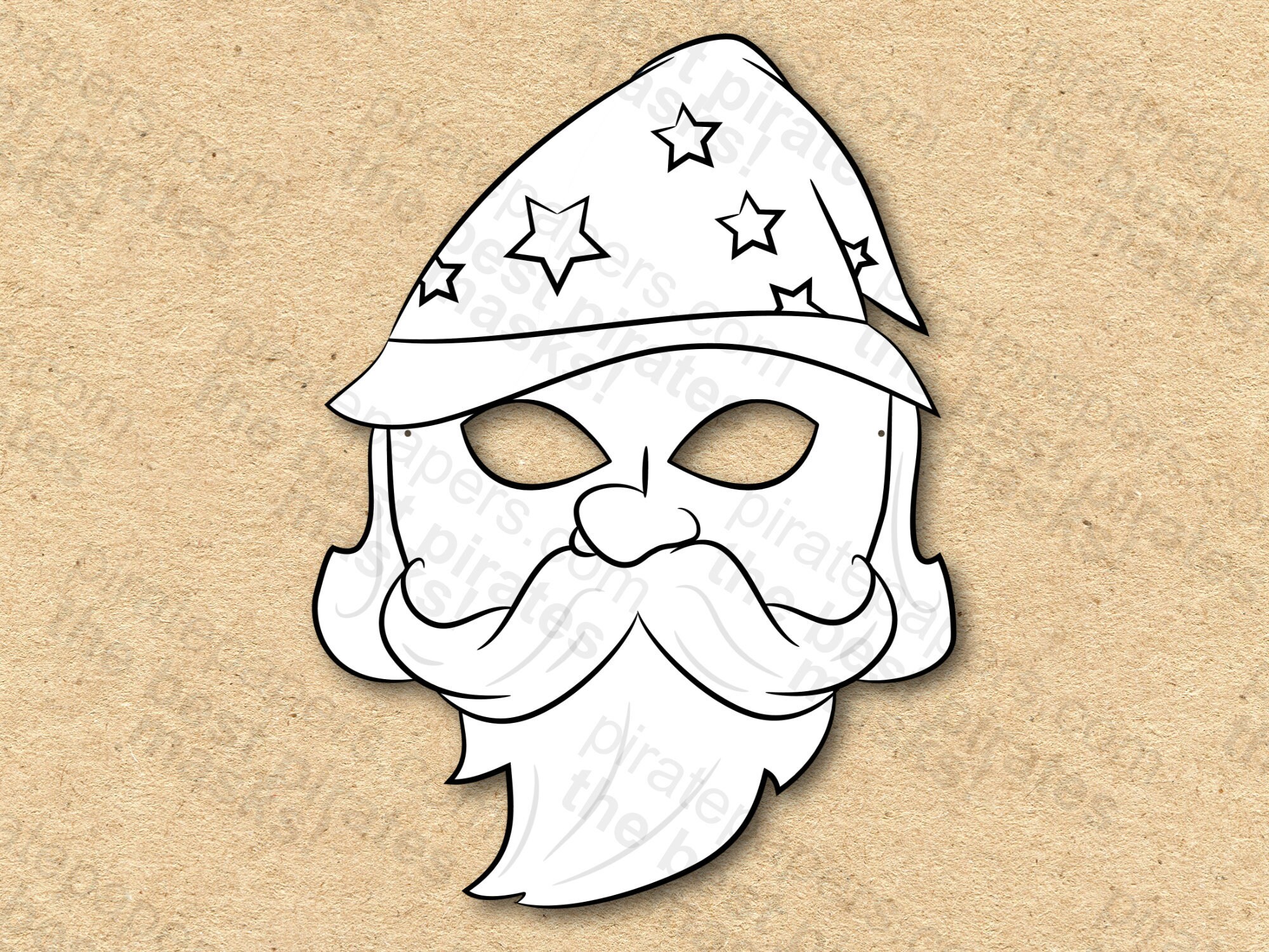 Wizard Mask Printable Coloring Paper DIY for Kids and Adults. - Etsy