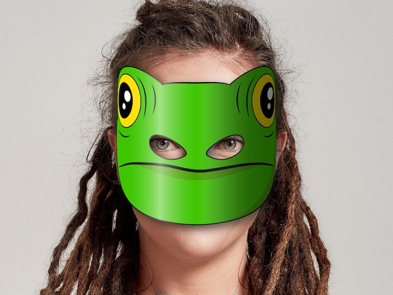 Frog Masks Printable Color Coloring Paper DIY for Kids and - Etsy