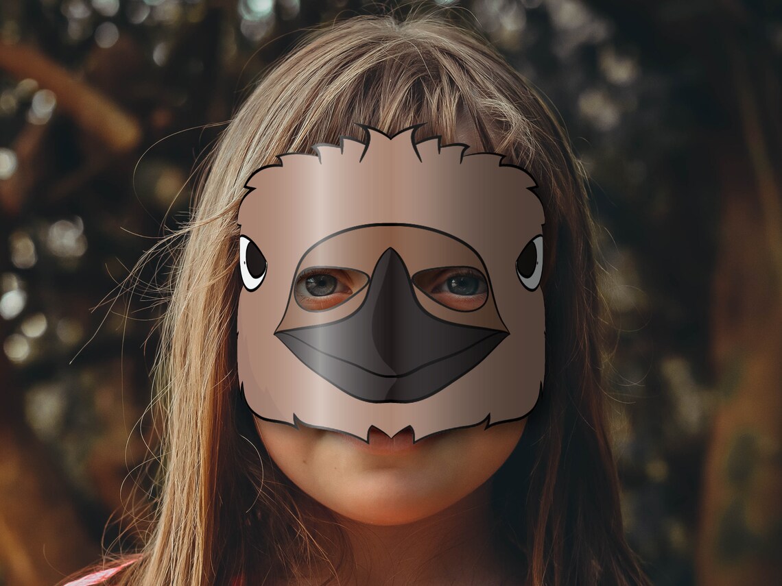 Emu Mask Printable, Paper DIY for Kids and Adults. PDF Template ...