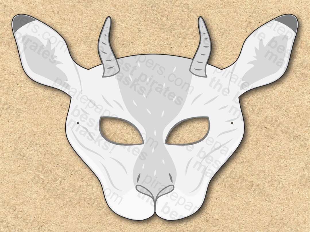 Antelope Mask Printable Coloring Paper DIY for Kids and - Etsy