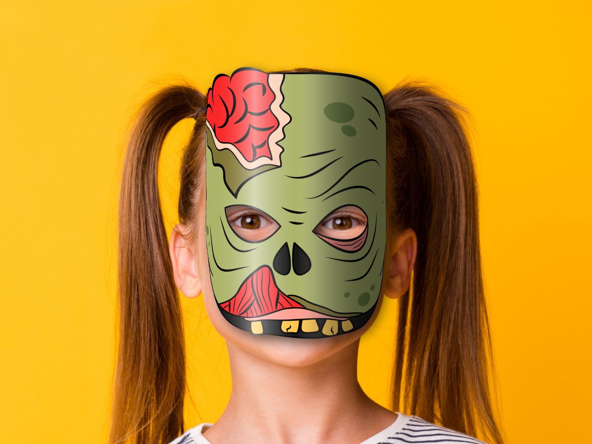 Zombie Mask Printable, Paper DIY for Kids and Adults. PDF Template ...