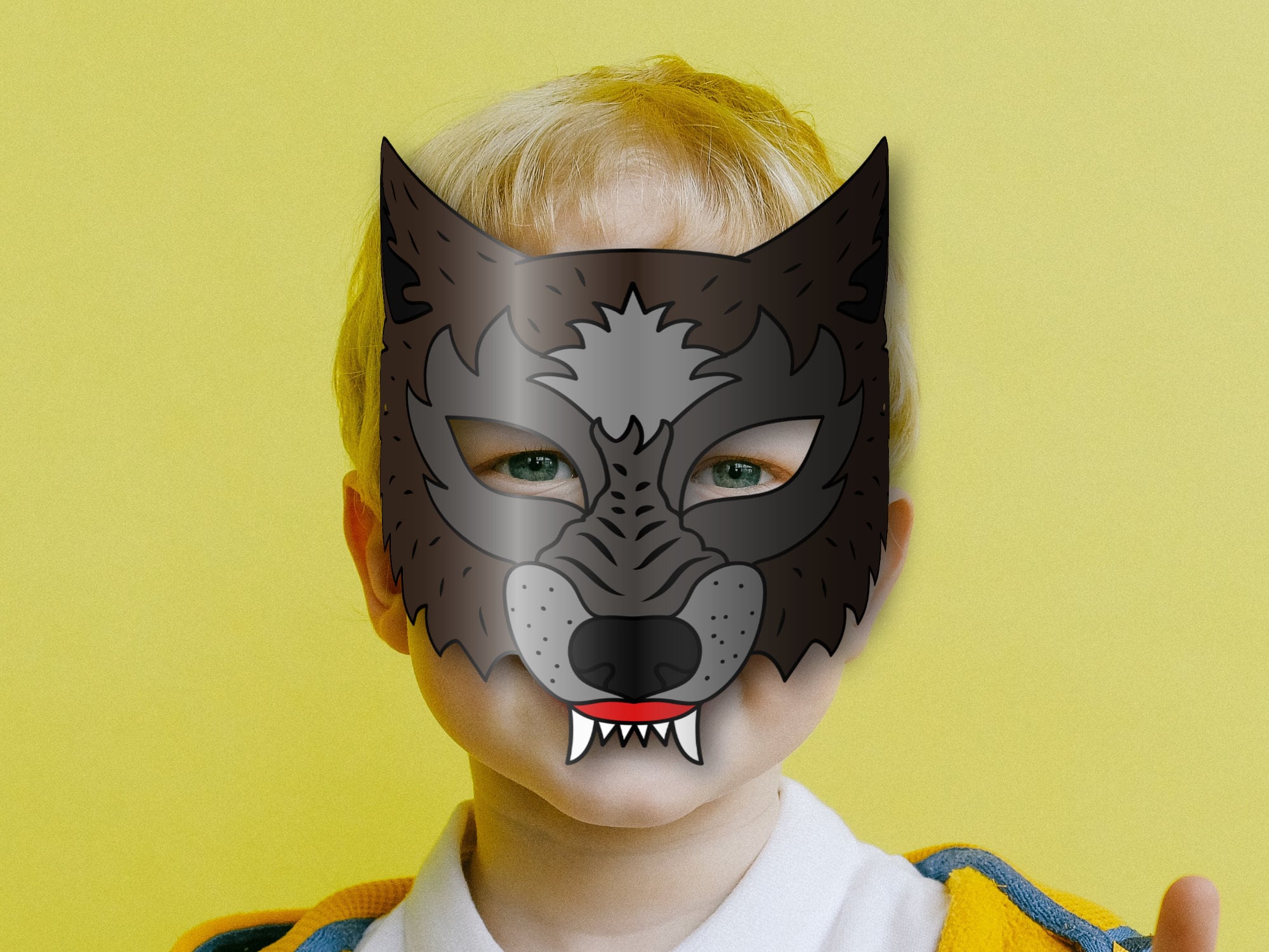 Máscara de lobo feroz imprimible, papel para hacer tú mismo para niños ...