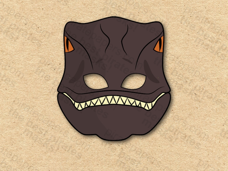 Dinosaur Velociraptor Masks Printable Color Coloring Paper - Etsy