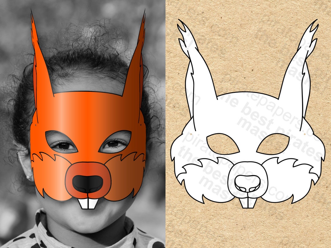 Squirrel Masks Printable Color Coloring Paper DIY for Kids - Etsy