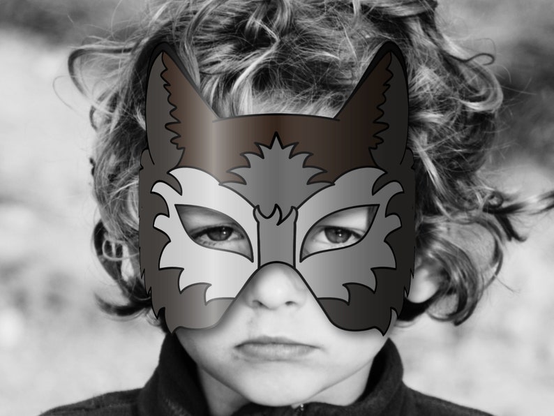 Wolf Masks Printable Color Coloring Paper DIY for Kids and - Etsy